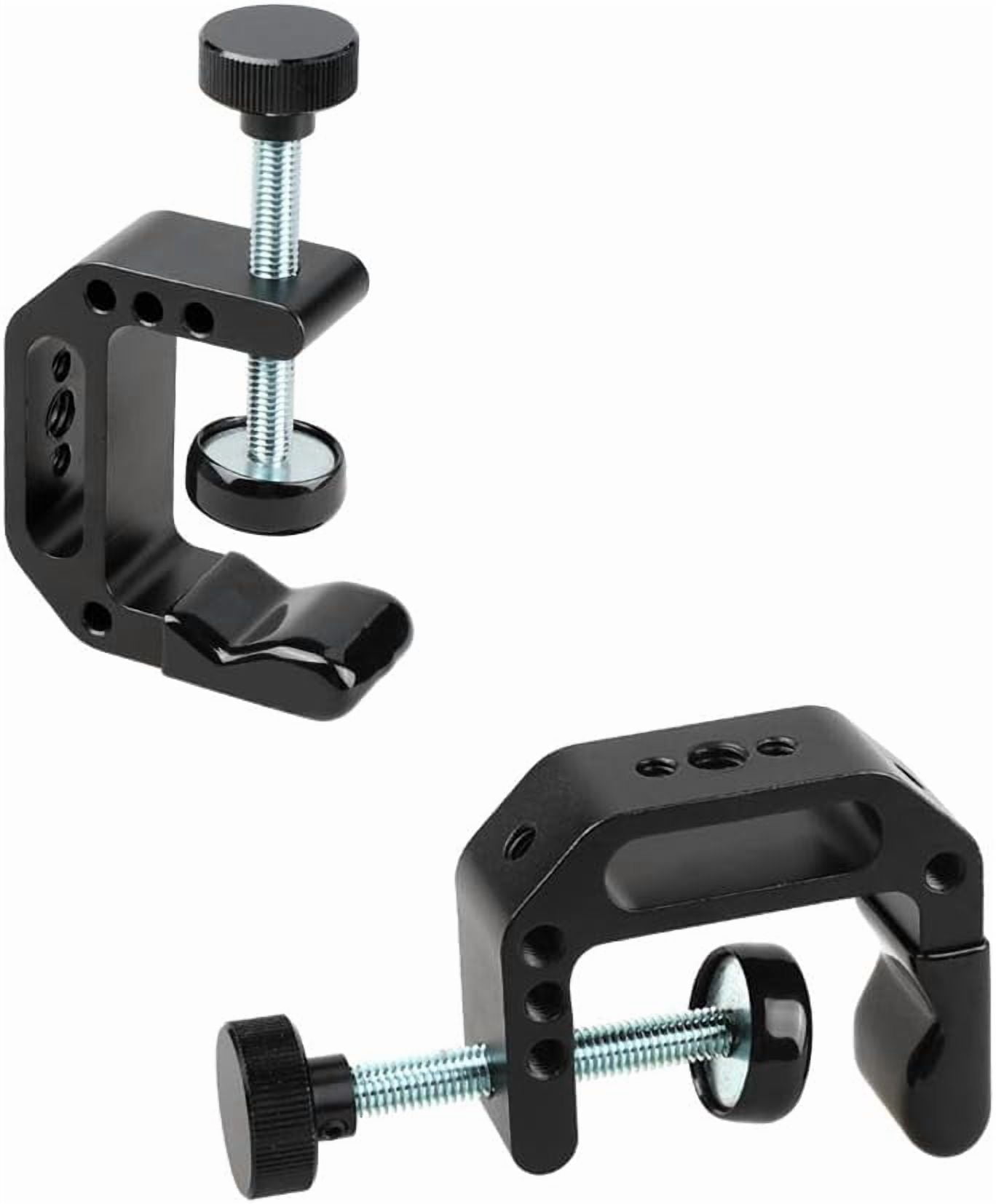 Aluminum C-Clamp with 1/4"-20 & 3/8"-16 Female Socket for Tables Desk ...