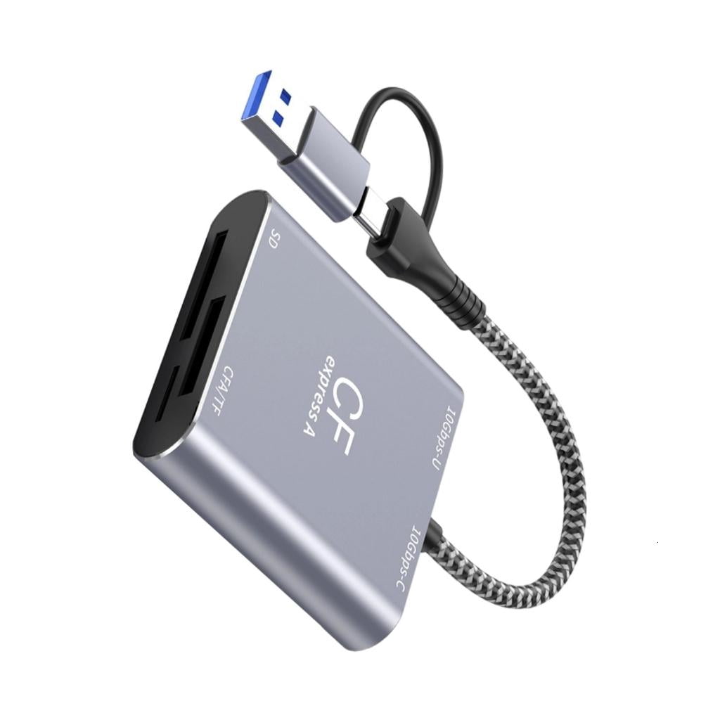 Aluminum CFE Card Reader 10Gbps USB 3.2 Gen 2 Fast Speed Type B 3 in 1 ...