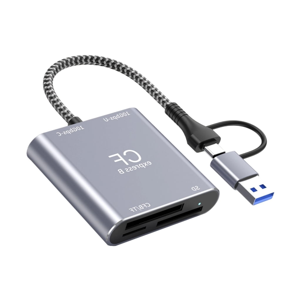Aluminum CFE Card Reader 10Gbps USB 3.2 Gen 2 Fast Speed Type B 3 in 1 ...