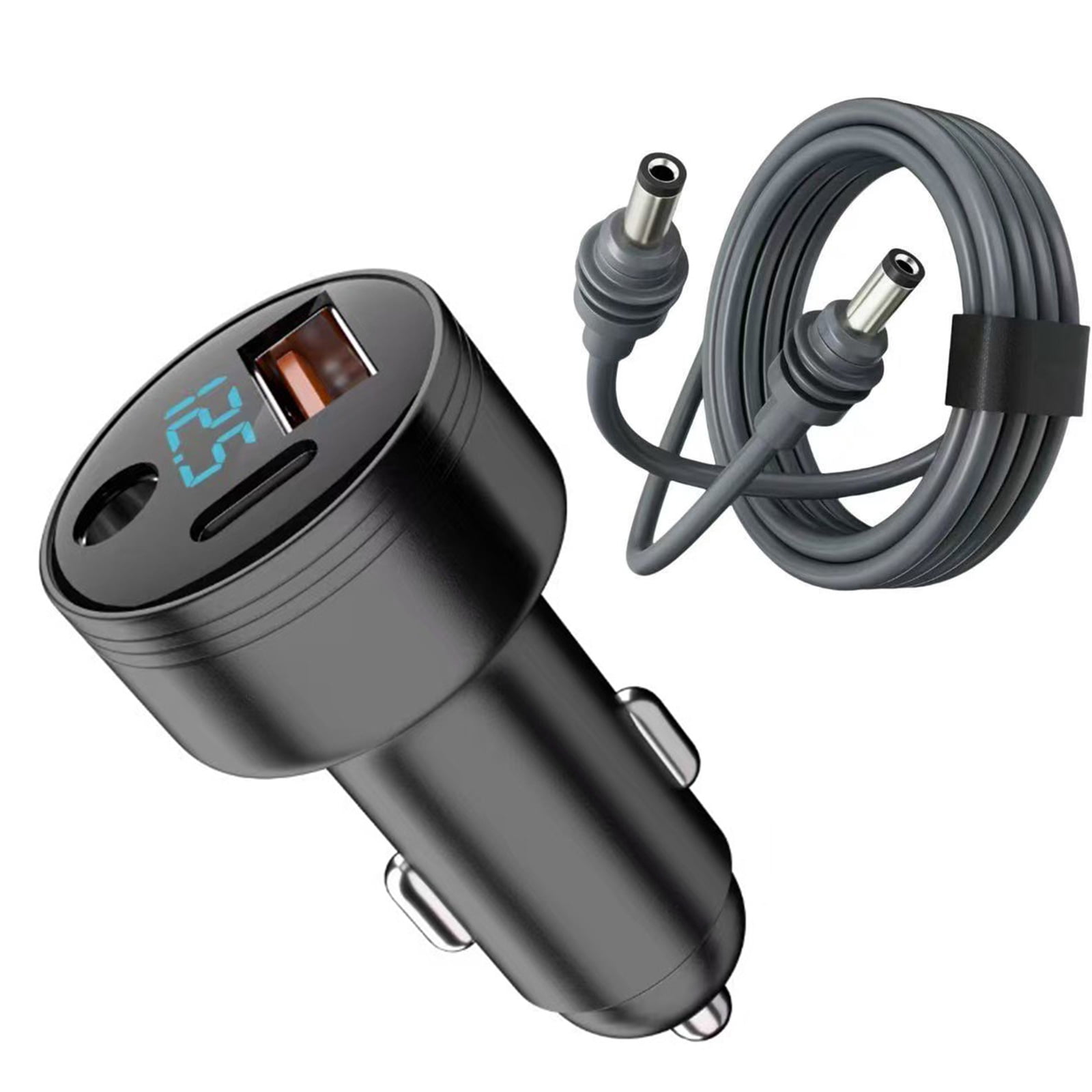 Aluminum Car Power Adapter With USB C PD45W And 5.5x2.1mm Output For ...