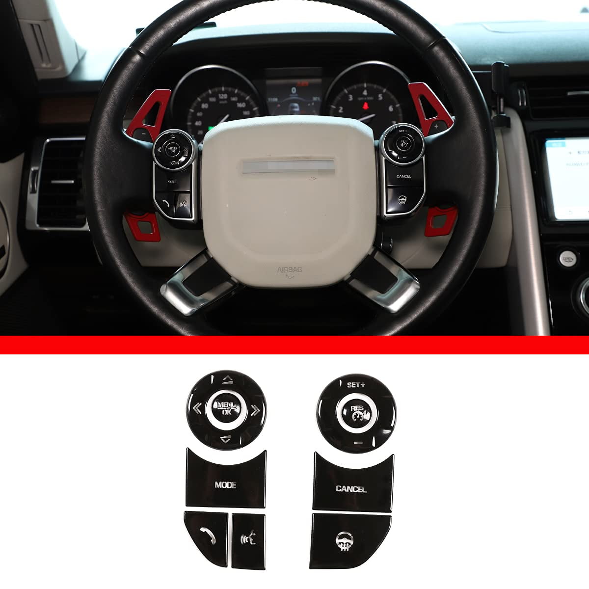 Aluminum Car Steering Wheel CM31 Button Cover Trim Decor For Range ...