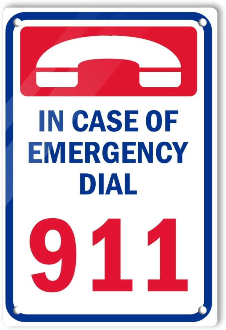 Aluminum in Case of Emergency Dial 911 Sign 8 x 12 Inches Aluminum ...