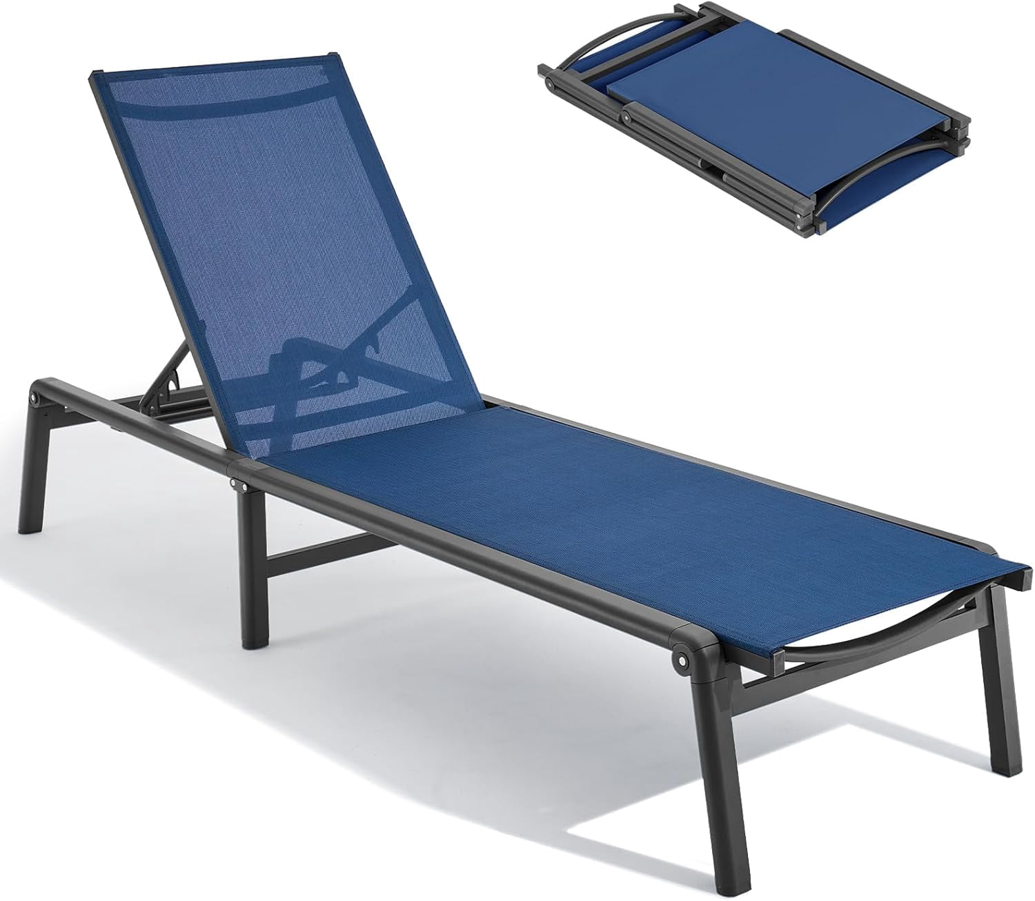 Aluminum Chaise Lounge Chair Outdoor Foldable & Assembly Outdoor Lounge ...