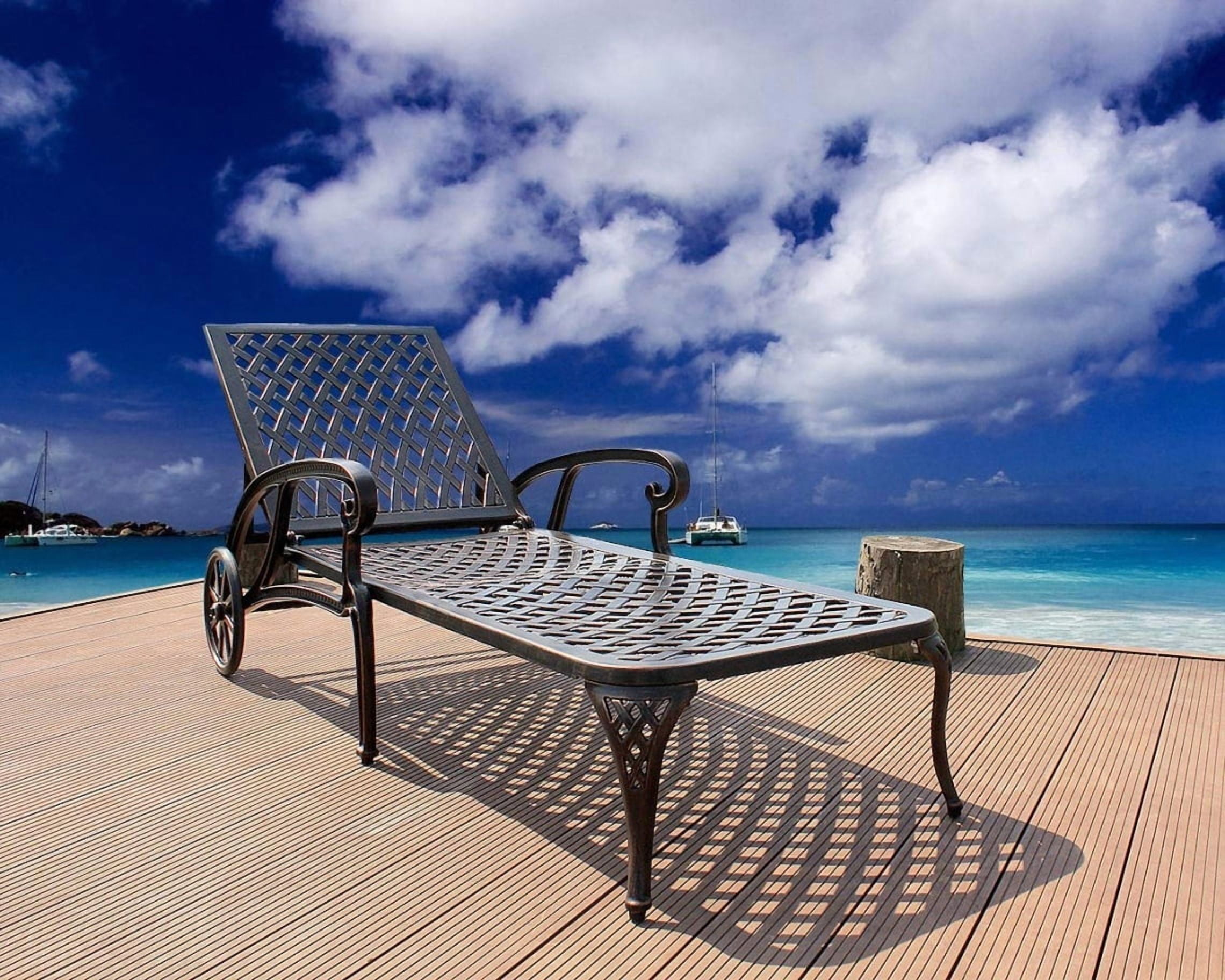 Aluminum Chaise Lounge Chair Outdoor, Patio Lounge Chair with ...