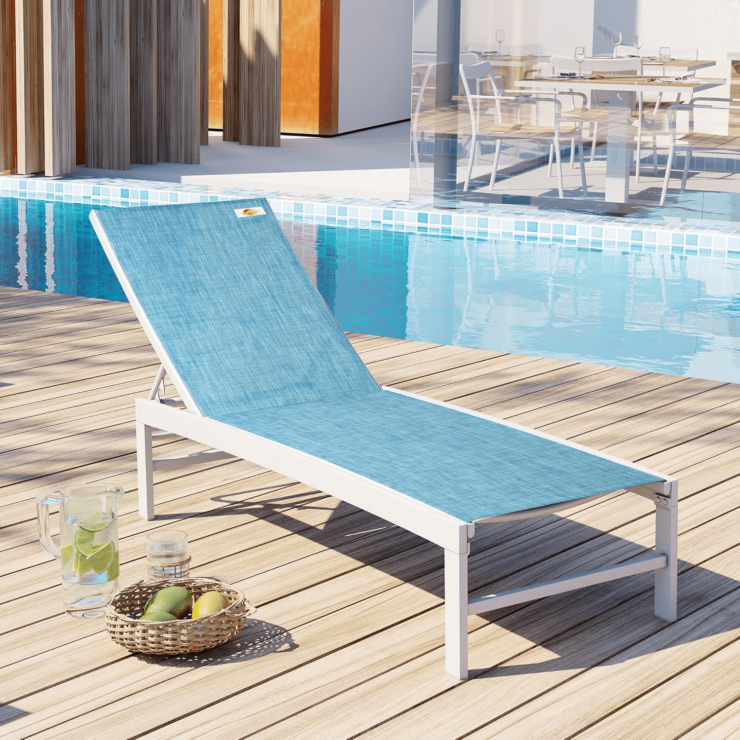 Aluminum Chaise Lounge Chair Outdoor Recliner Lounge Chair Sun Loungers ...