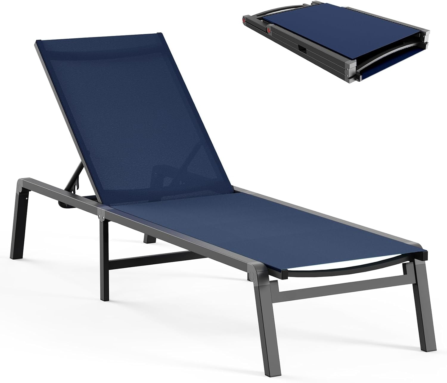 Aluminum Chaise Lounge Ourdoor - Foldable & Assemble Free Outdoor ...
