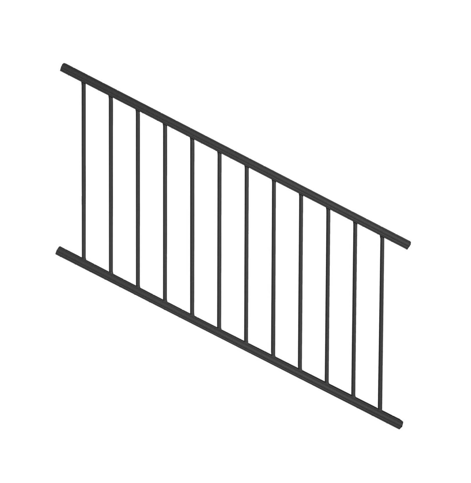 Aluminum Classic 6 ft. x 36 in. Textured Black Stair Rail Kit - Walmart.com