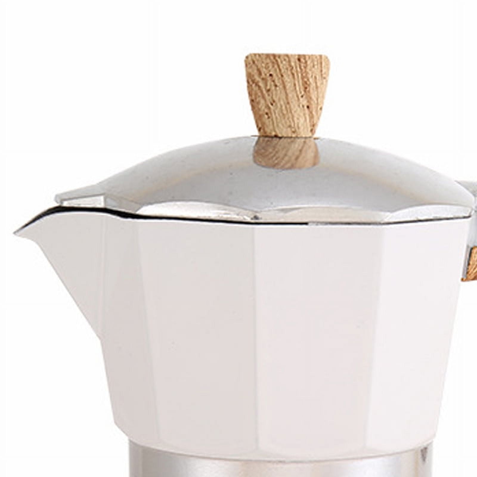 Aluminum Coffee Pot with Wood Grain Handle Moka Coffee Pot Outdoor ...