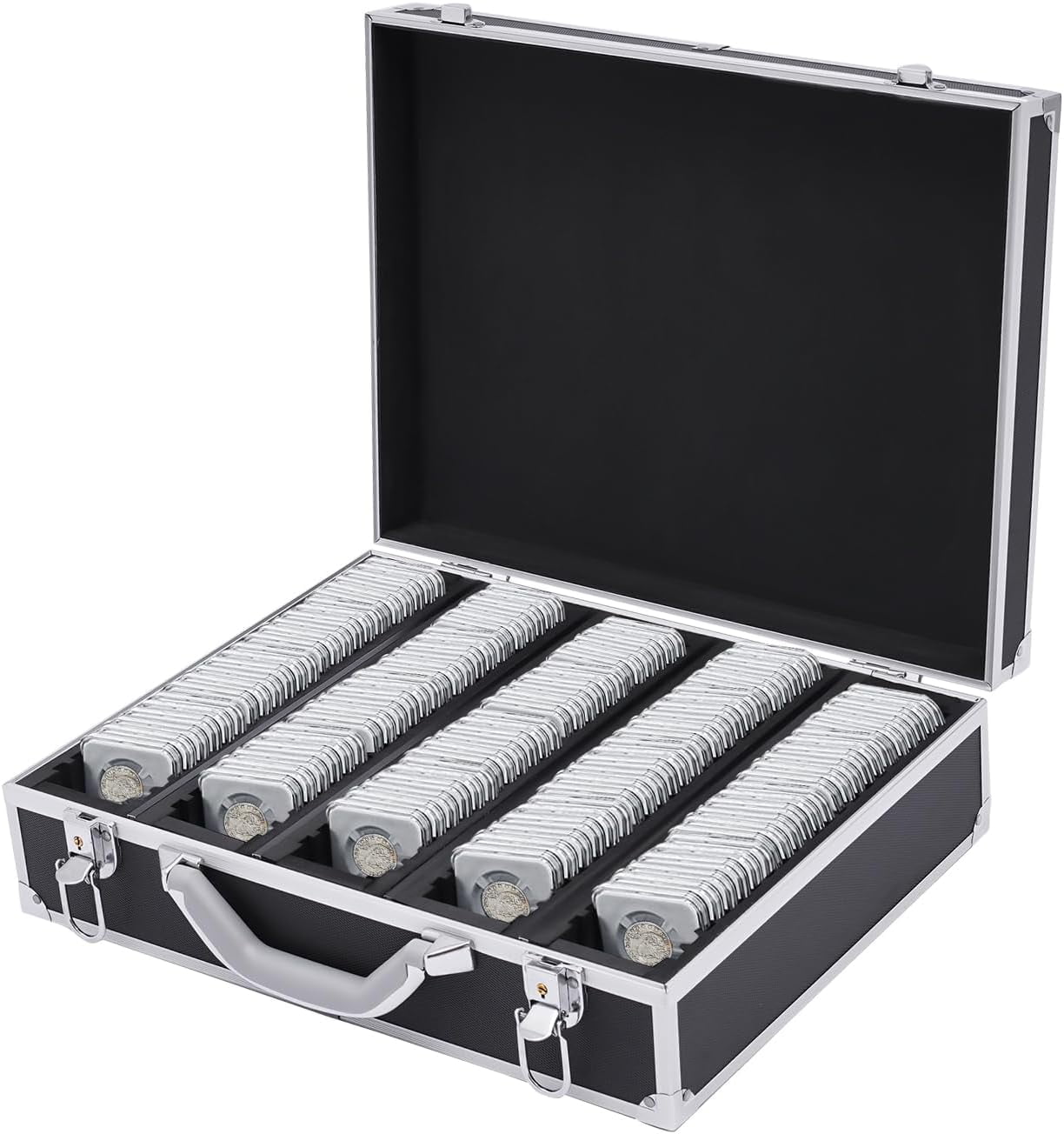 Aluminum Coin Storage Display Box Case, Portable Coin Collection Holder ...