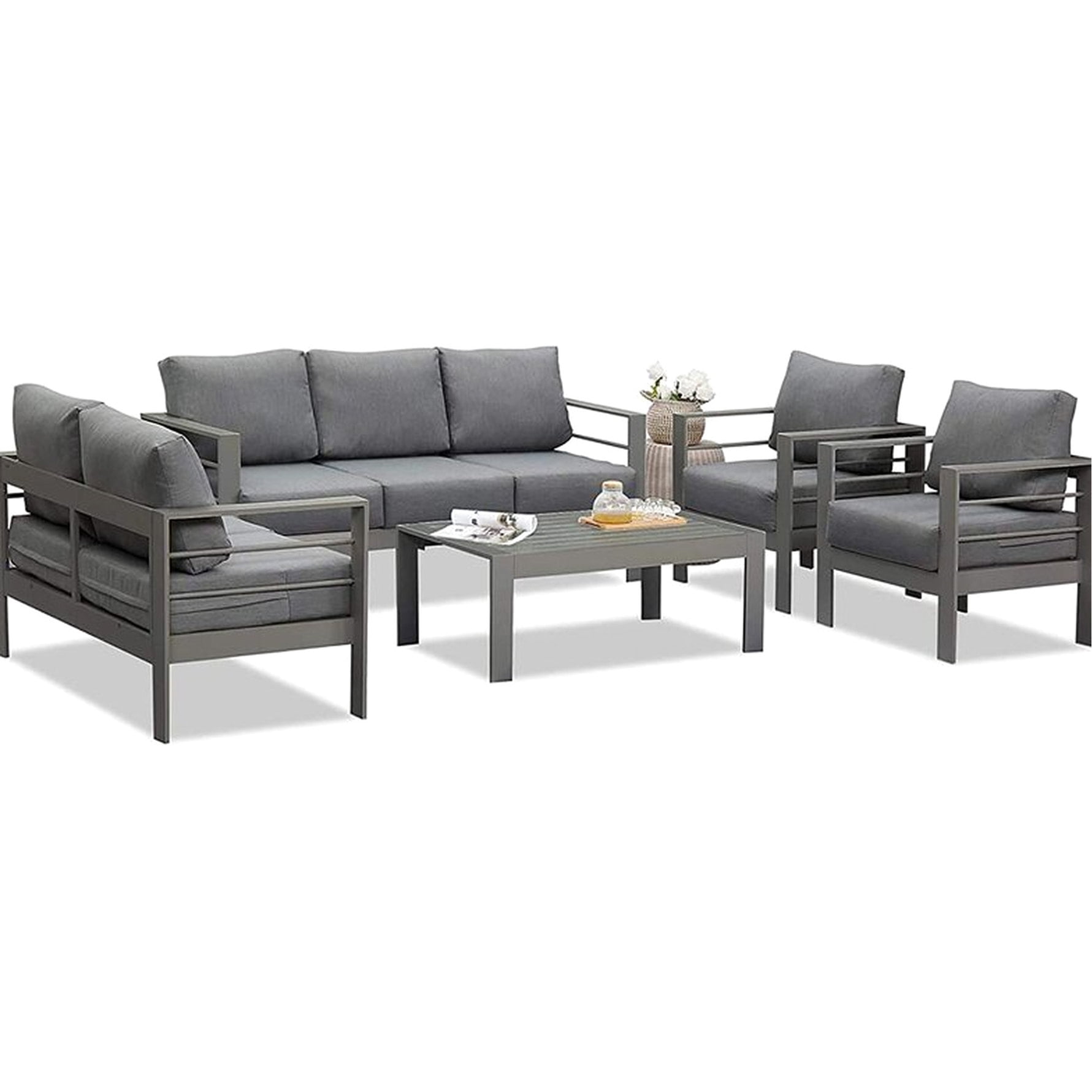 Aluminum Conversation Set - 4.7 in. Thick Sponge Cushions - Balcony ...
