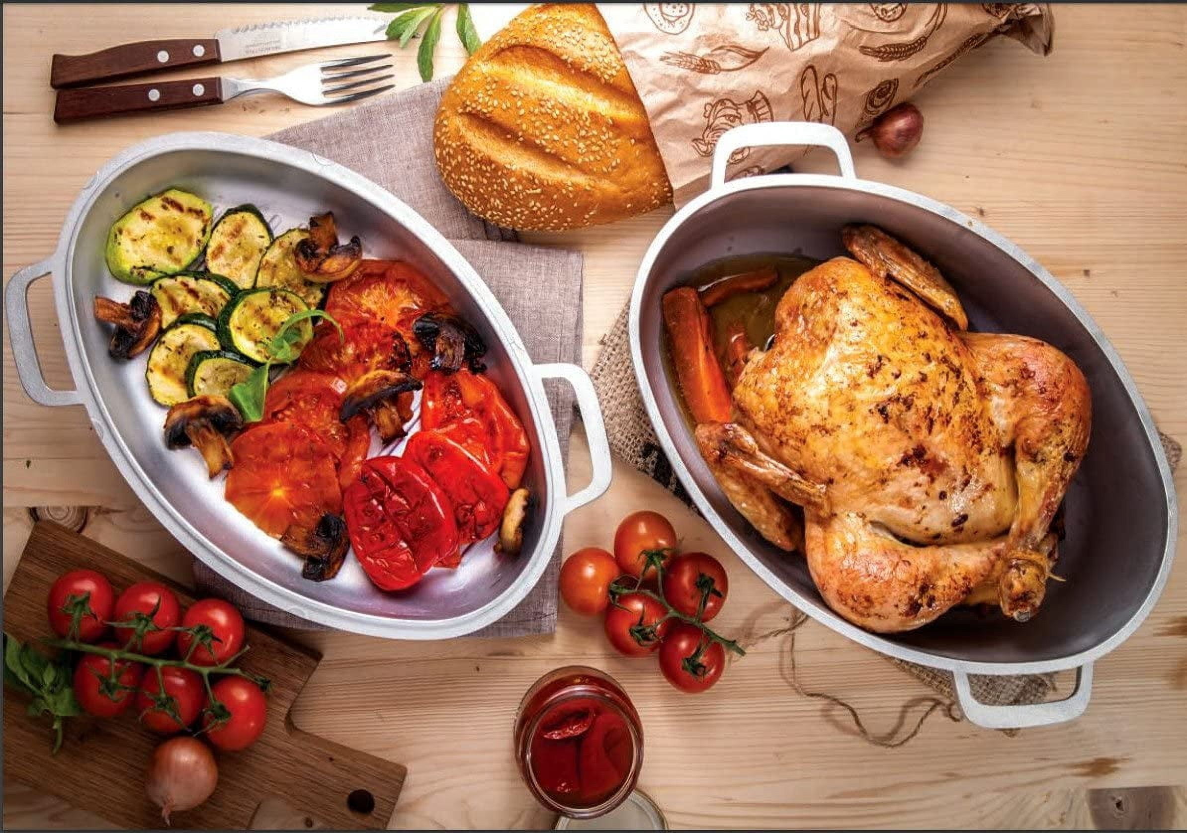 Aluminum Covered Oval Roaster with Lid - Roaster High Dome (2.6-qt (2.5 ...