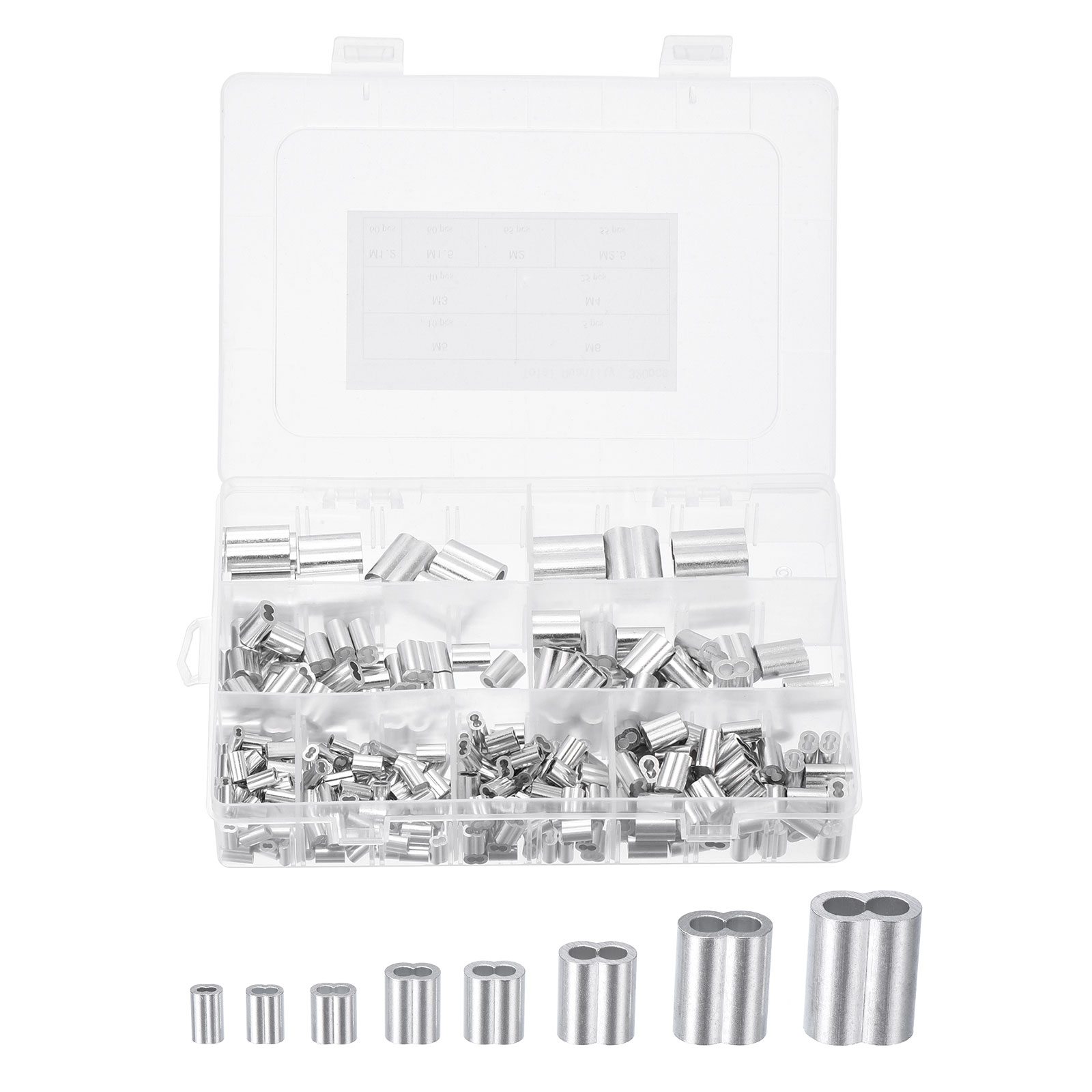 Aluminum Crimping Loop Sleeve 8 Size 3/64''-1/4'' Double Ferrule for ...