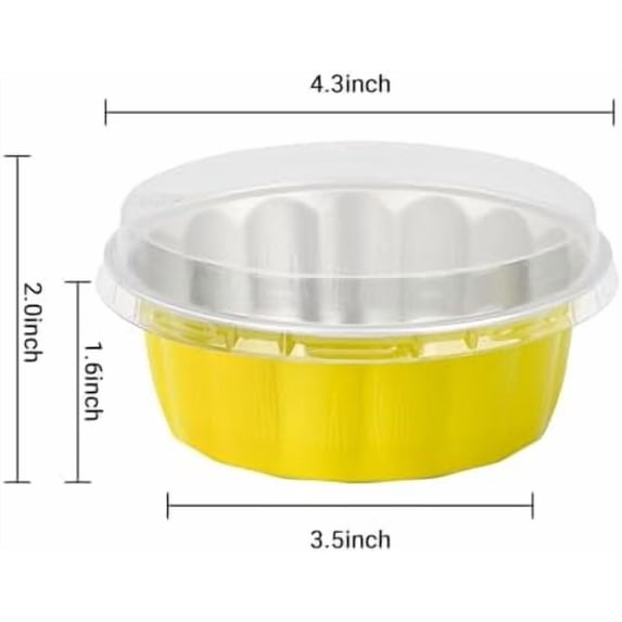 Aluminum Cups for Baking, 8oz 100 Pack Disposable Ramekins with Lids ...