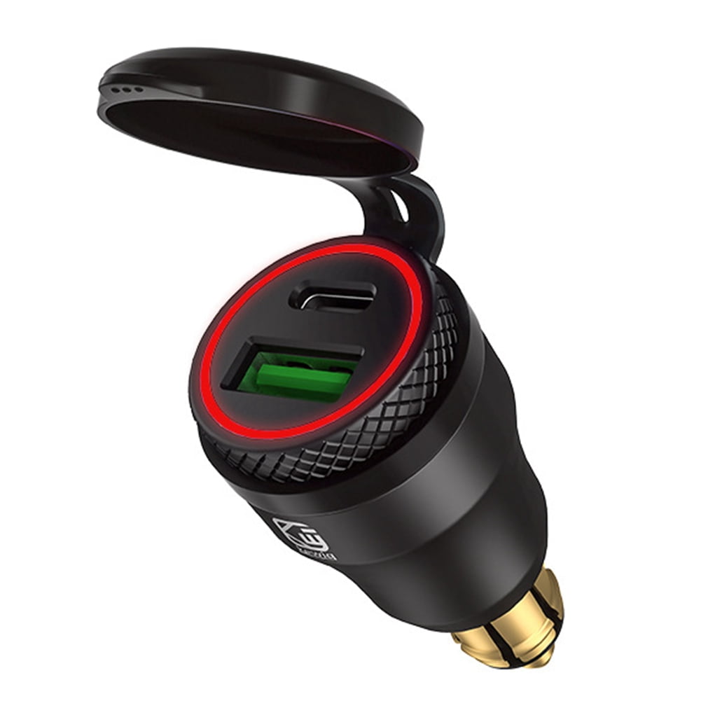 Aluminum DIN Hella Plug 30W 5A Power Delivery Motorcycle Dual USB ...