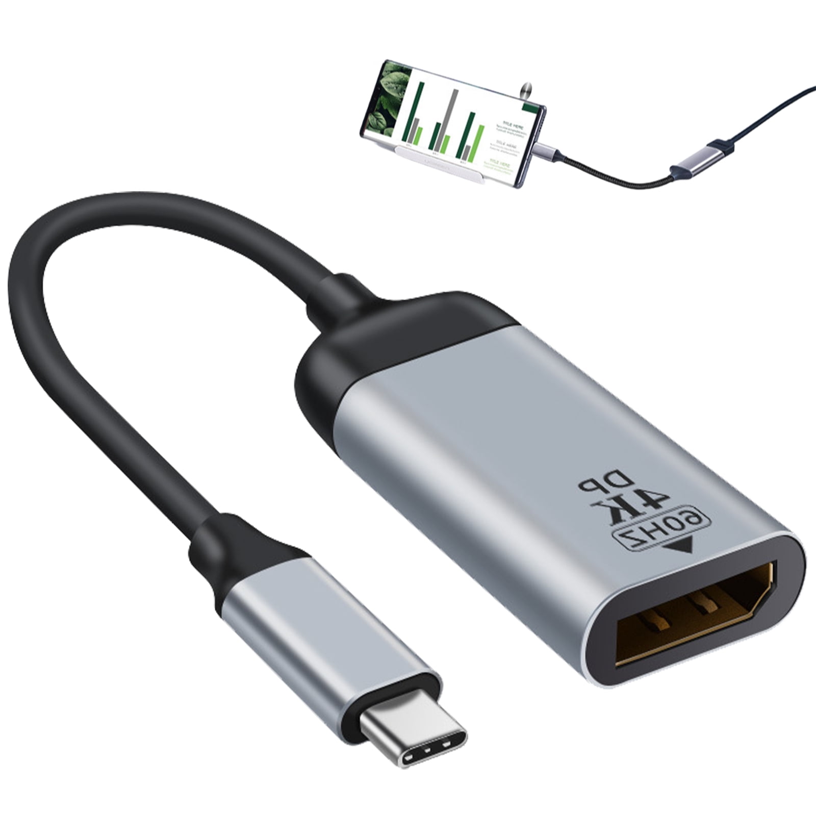 Aluminum DP to USB C Connectors Wire Stable Transfer 4K Resolution ...