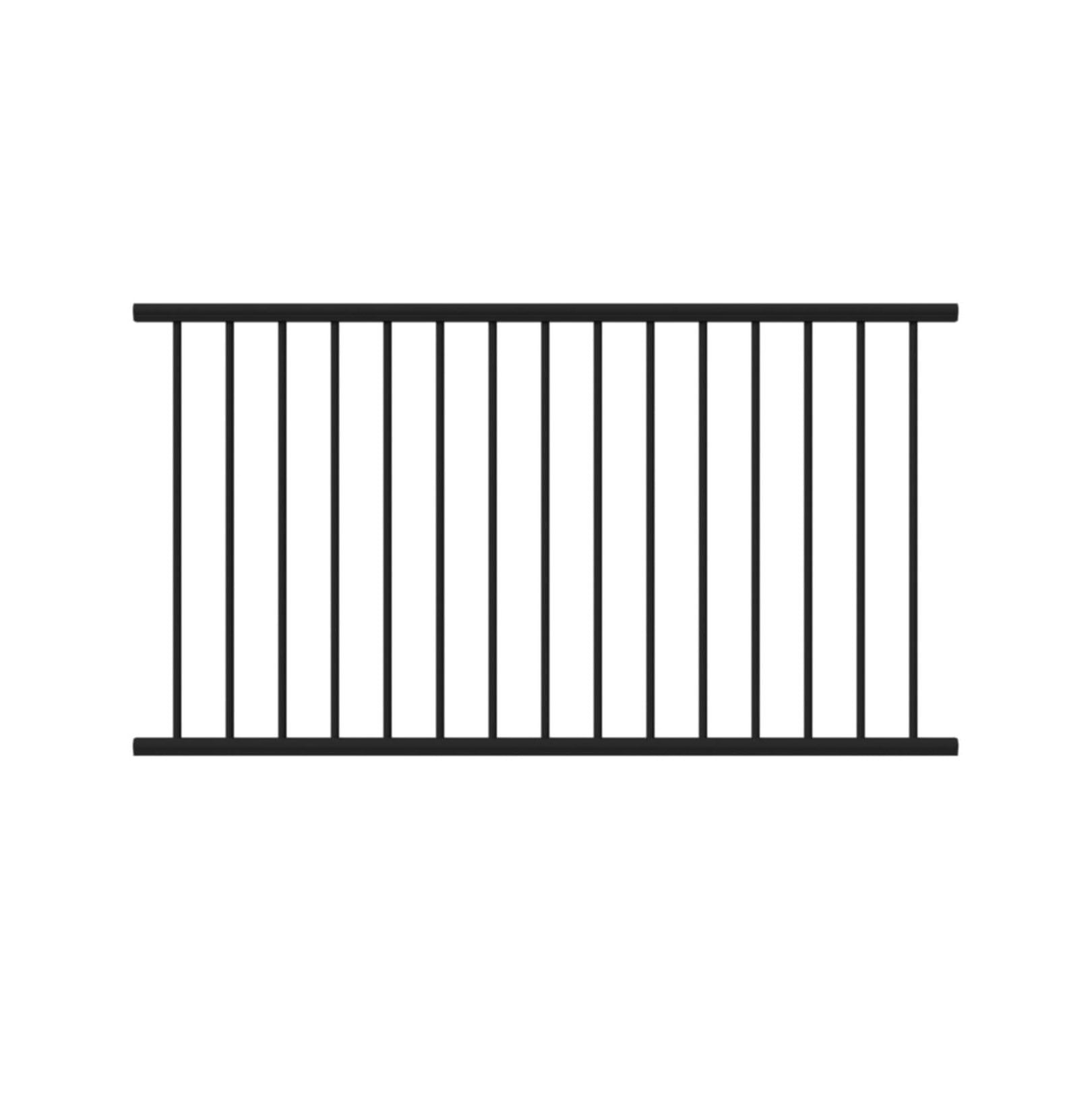 Aluminum Deck Railing Kit 6ft x 36in Black - Classic Line Rail System ...