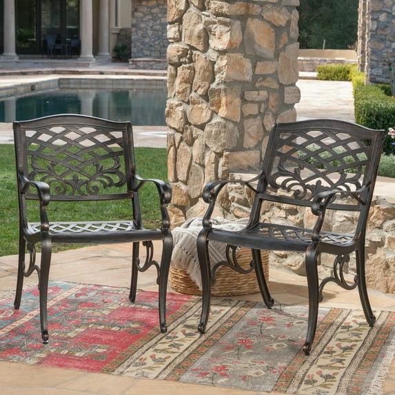 Aluminum Dining Chairs / Set of 2, Traditional Design, 35.00” Height ...