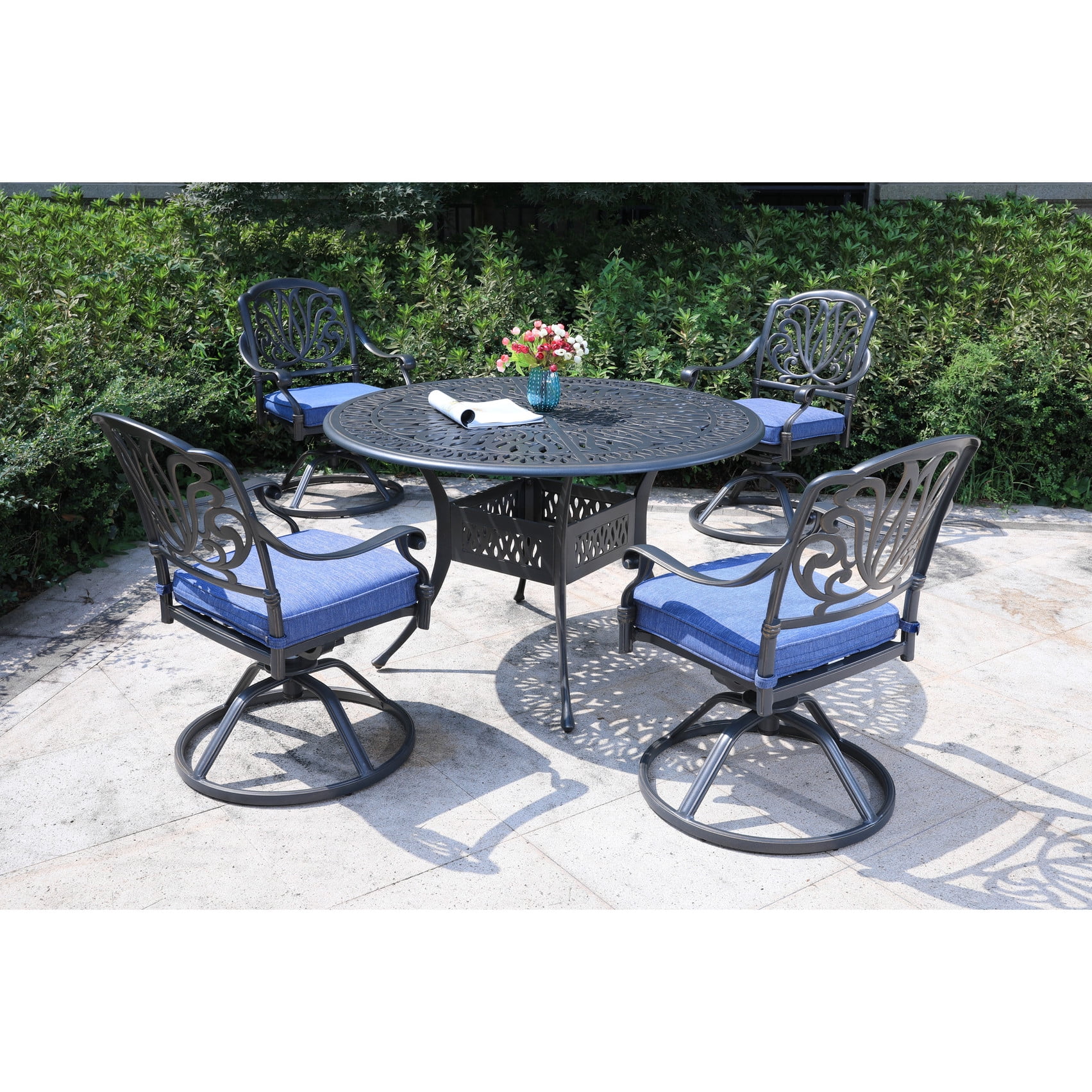 Aluminum Dining Set with 360 - Degree Swivel Chairs / Relaxing Dining ...