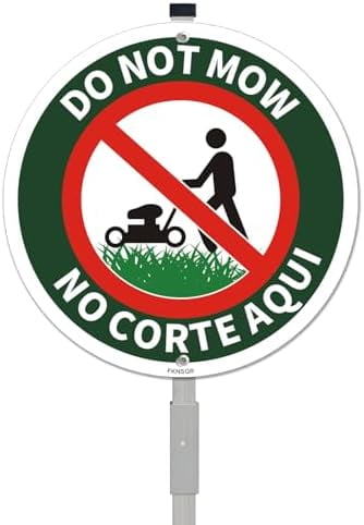 Aluminum Do Not Mow Sign, 10 x 10 Inches, Green, Minimalist Style, Yard ...