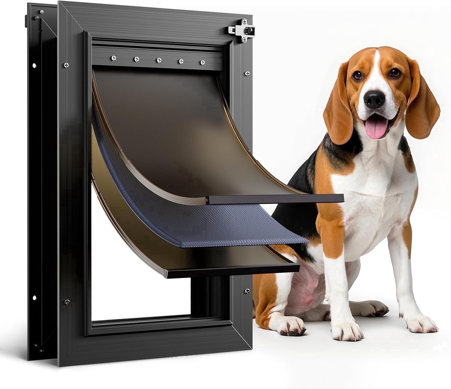 Aluminum Dog Door for Door 3 Flaps Heavy Duty Doggie Doors for Medium ...