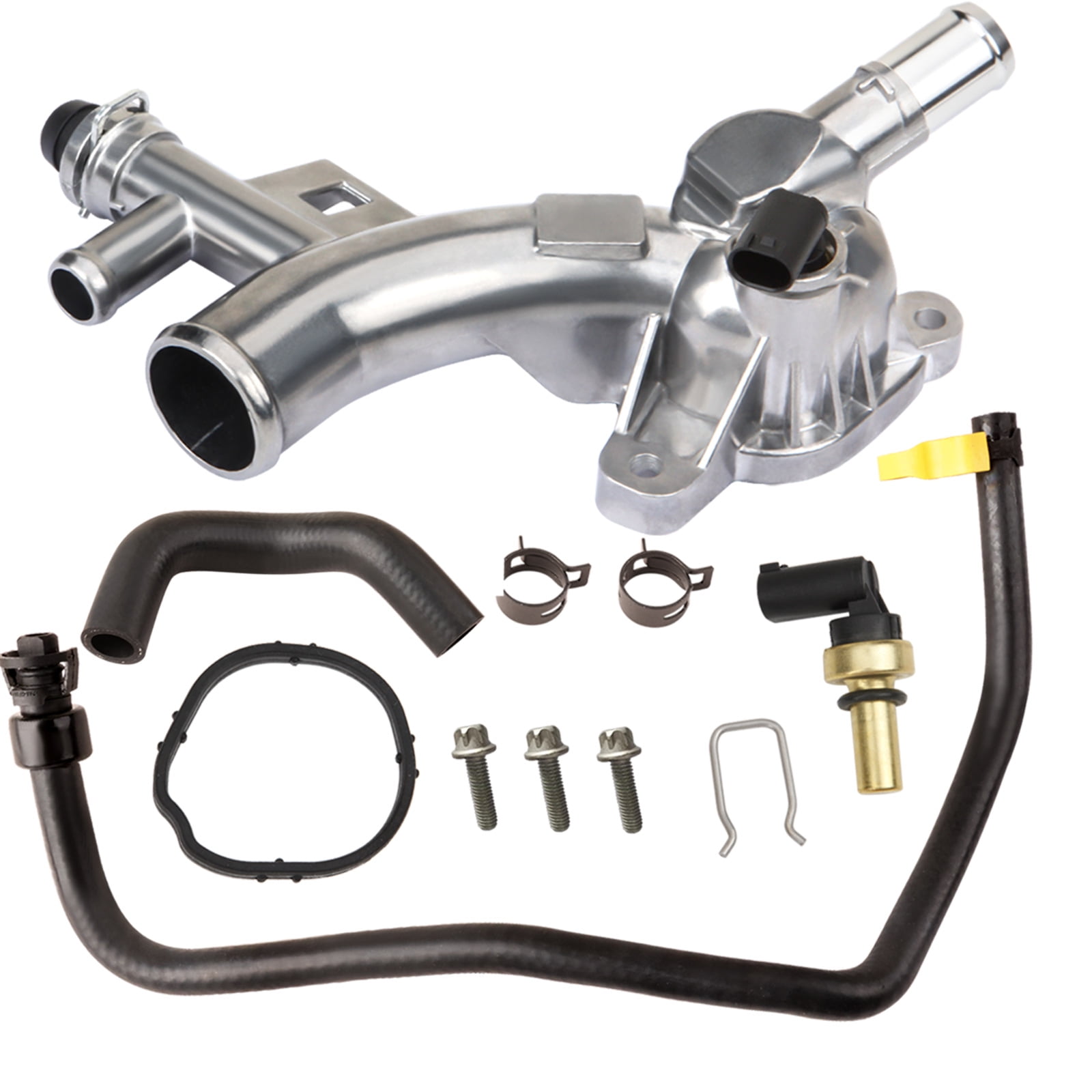 Aluminum Engine Coolant Housing Assembly Water Outlet Compatible with ...