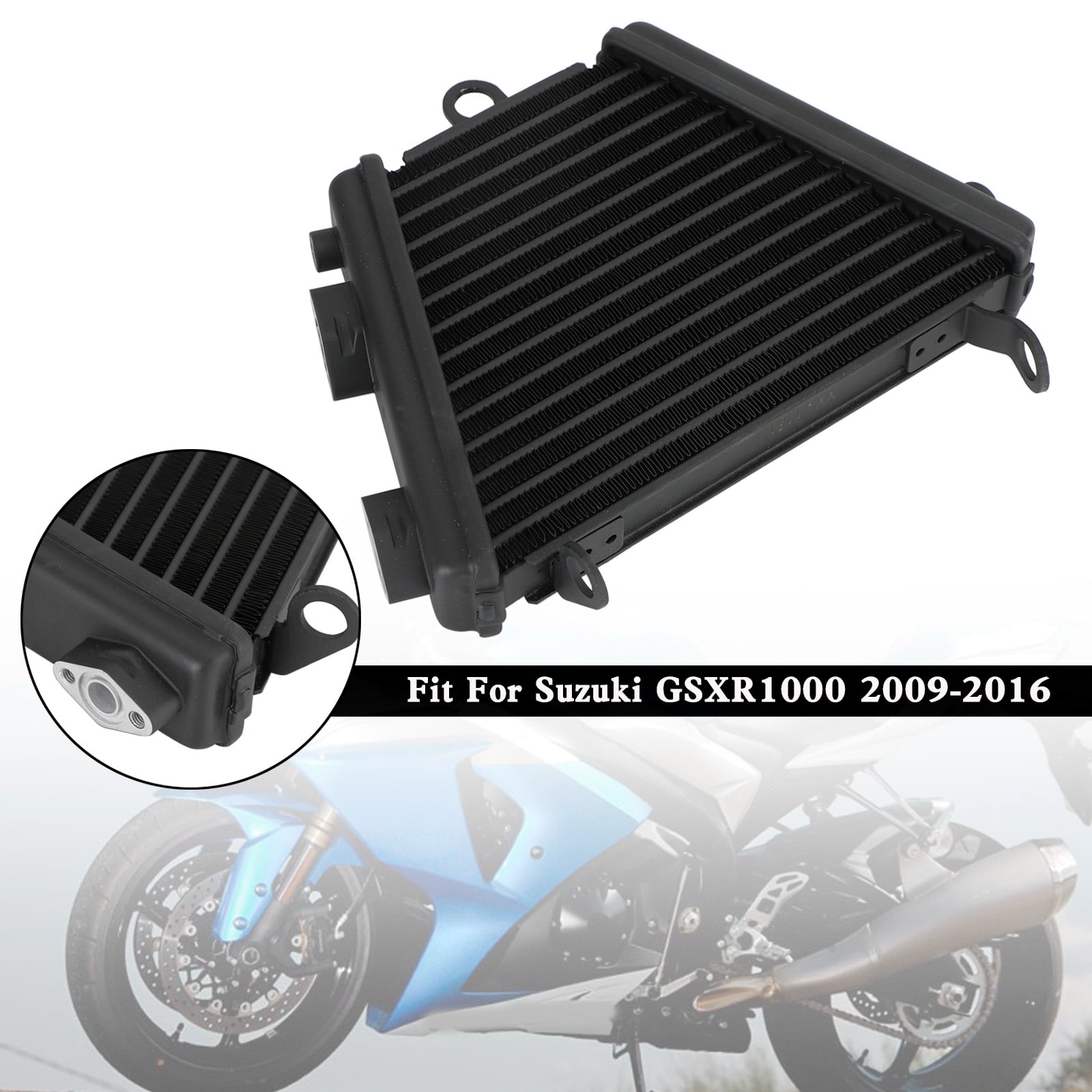 Factory 43 Aluminum Engine Motor Oil Cooler, Fits Suzuki GSX-R 1000 ...