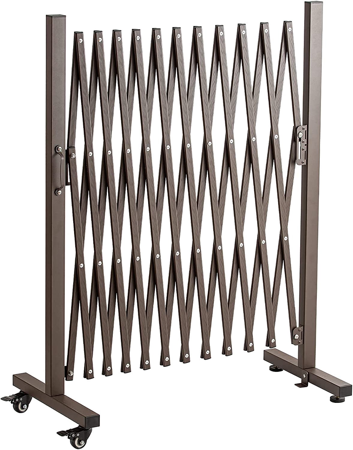 Aluminum Expandable Garden Fence, Portable Barricade Gate with Casters ...