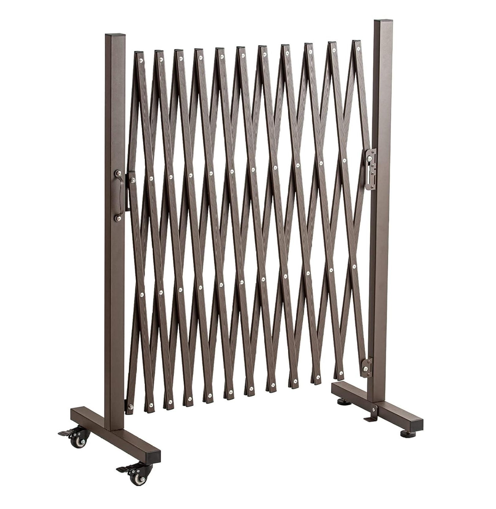Aluminum Expandable Garden Fence, Portable Barricade Gate with Casters ...
