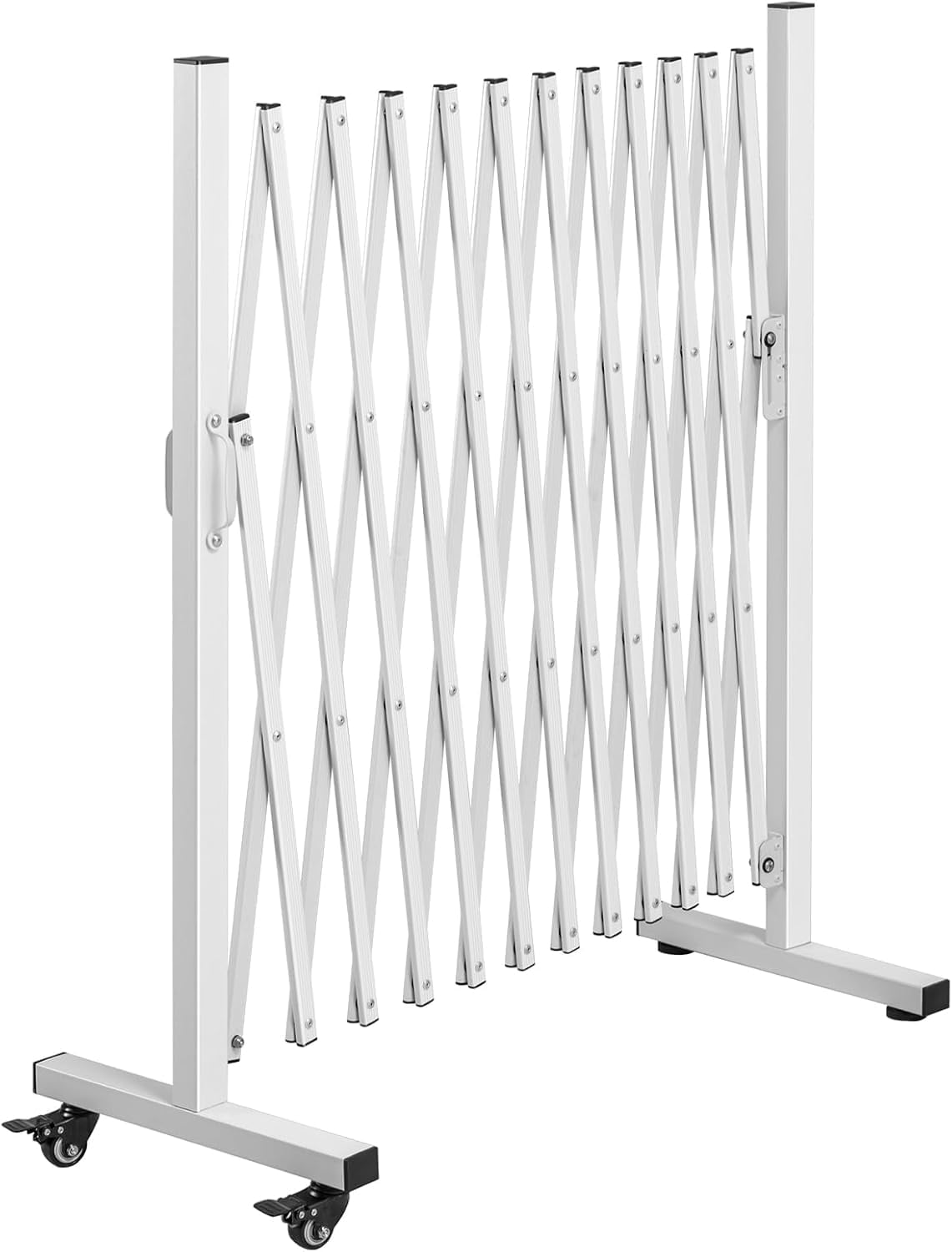 Aluminum Expandable Garden Fence, Portable Barricade Gate with Casters ...