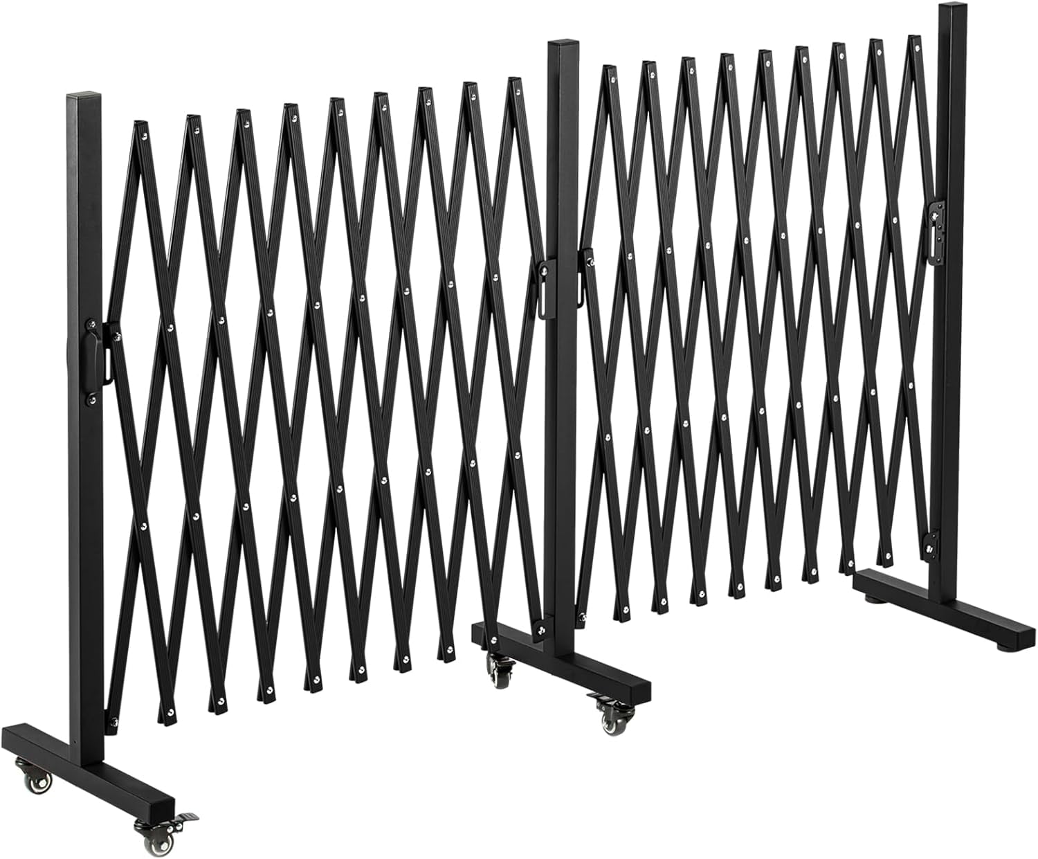 Aluminum Expandable Garden Fence, Portable Barricade Gate with Casters ...
