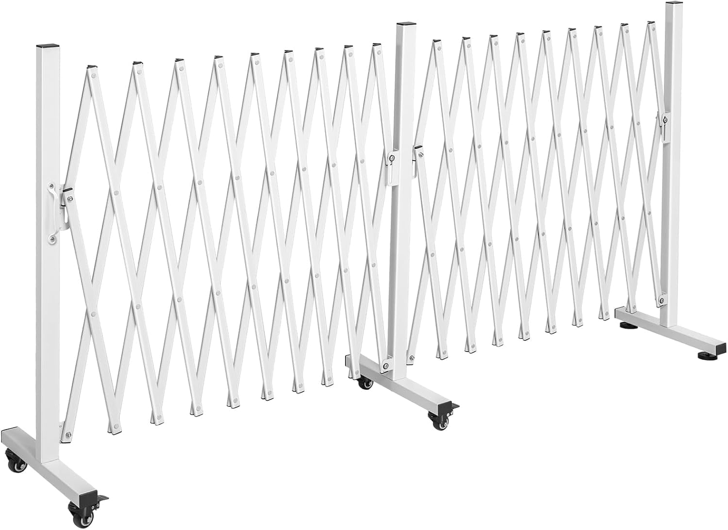 Aluminum Expandable Garden Fence, Portable Barricade Gate with Casters ...