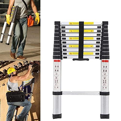 Aluminum Extension Ladder 10.5ft Telescoping Multi-Purpose Collapsible ...