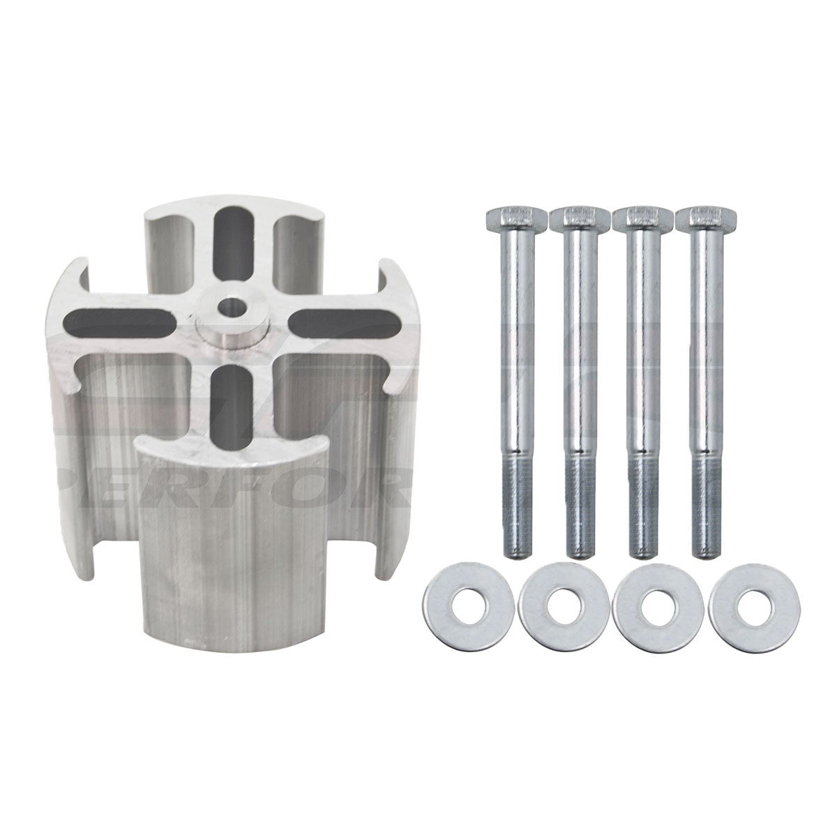 Aluminum Fan Spacer 2 1/2" Thick 5/8" Pilot With Bolts Washers Machined ...