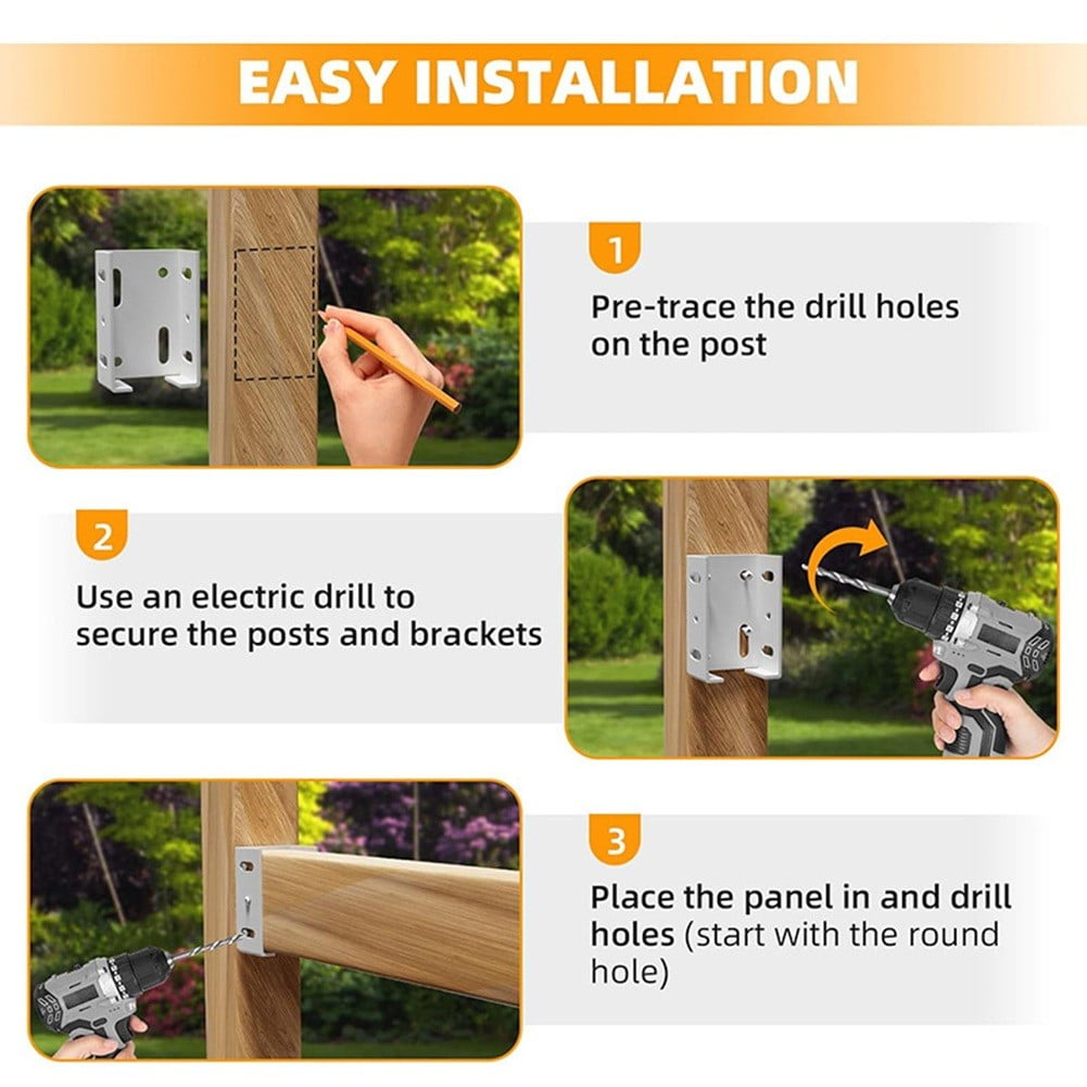 Aluminum Fence Brackets Vinyl Fence Panel To Post Connectors For 2.75 ...