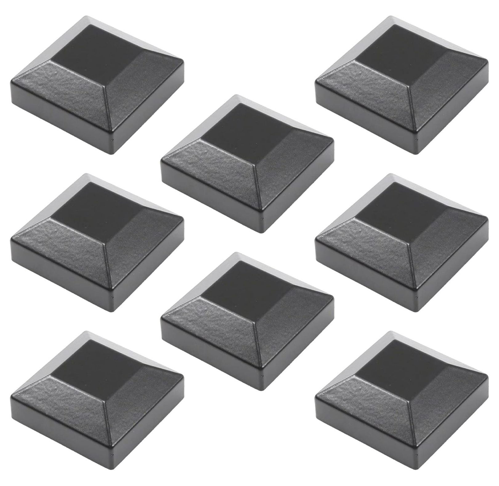 Aluminum Fence Post Caps - 1.5 x 1.5 Inch Square Black Post Caps (8 ...