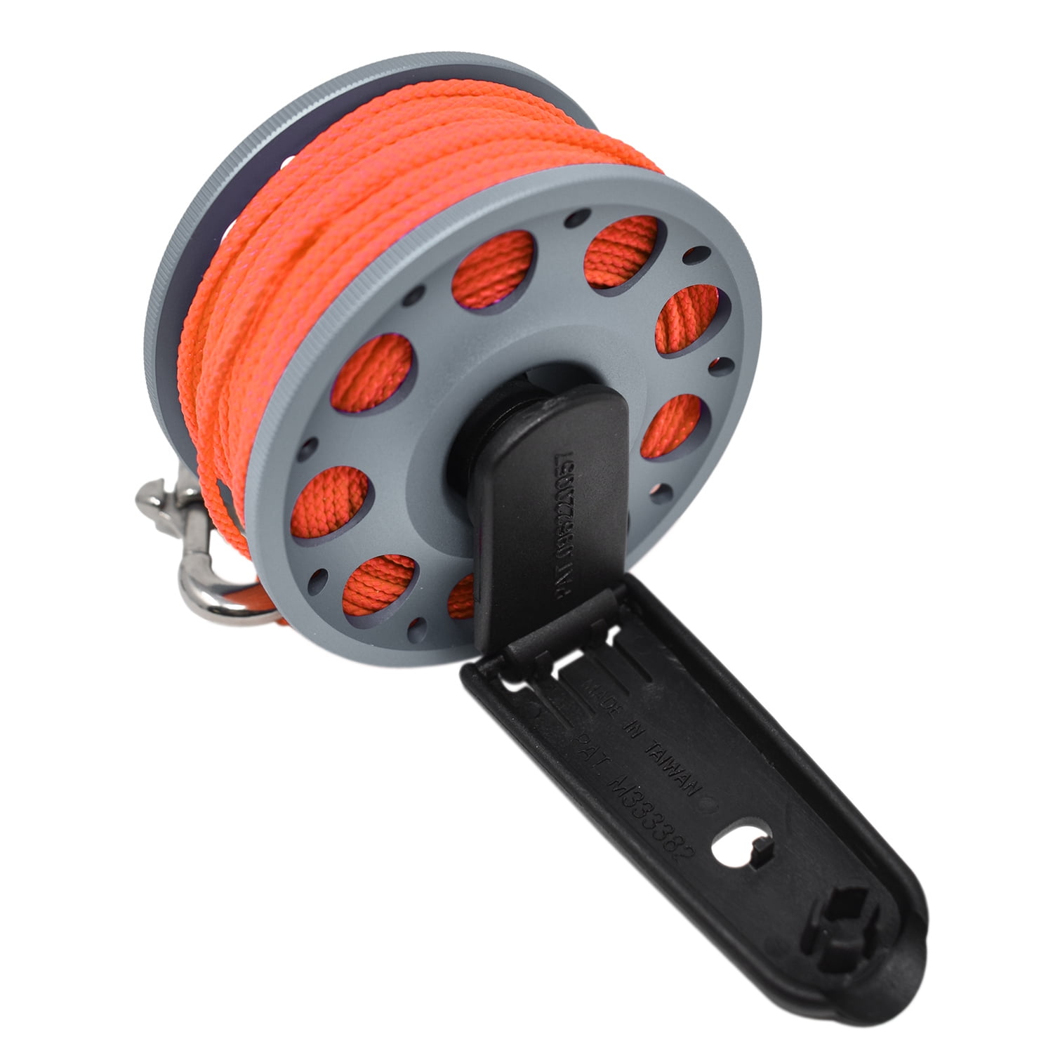 Aluminum Finger Spool 100ft Dive Reel w/ Retractable Holder, Gray ...