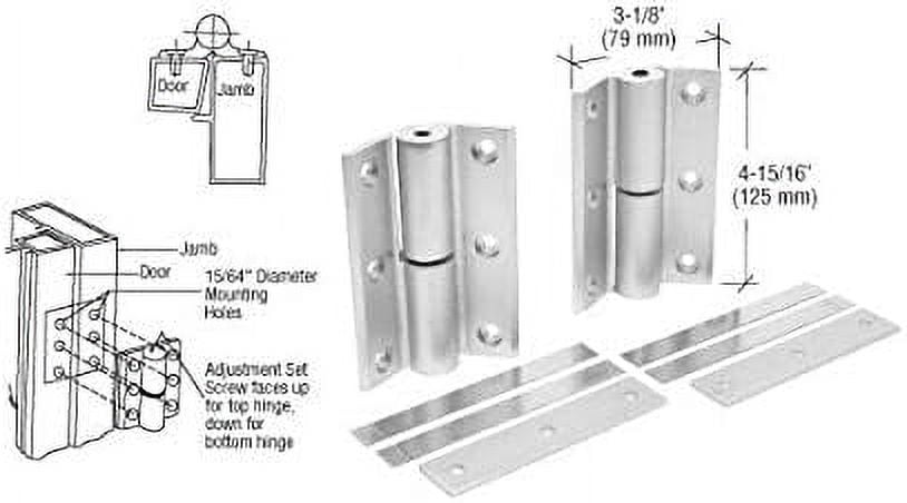 Aluminum Finish Universal Storefront Door Hinges - Set - Walmart.com