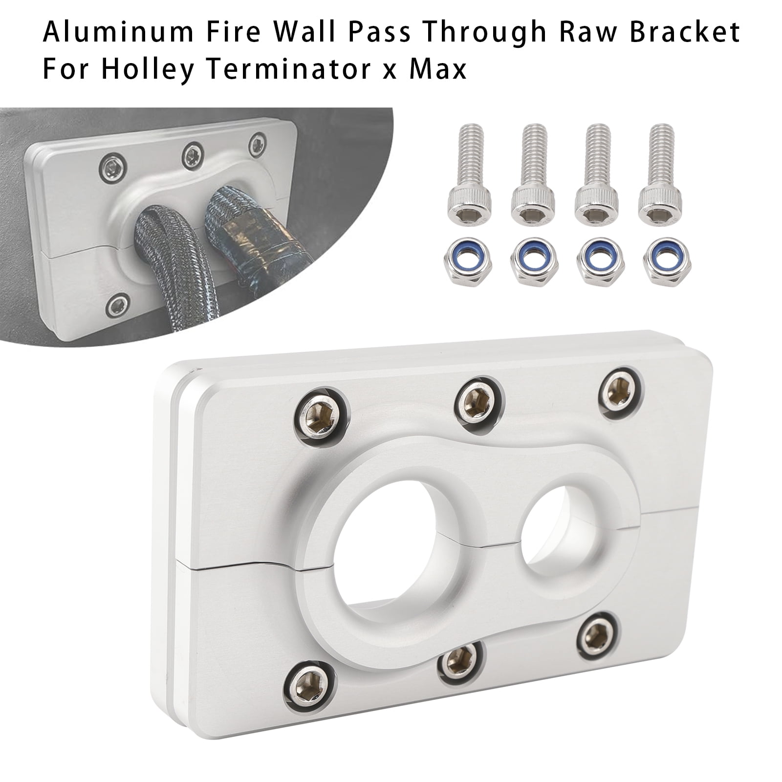 Aluminum Fire Wall Pass Through Raw Bracket For Holley Terminator x Max - Walmart.com