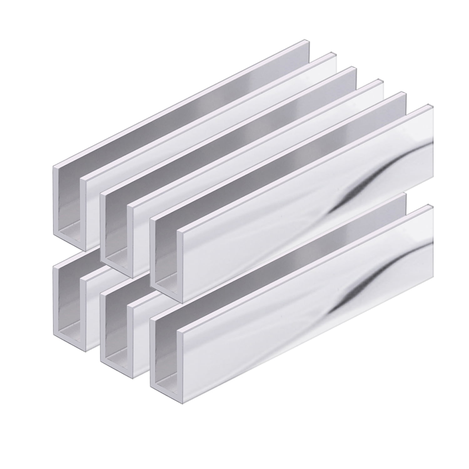 Aluminum Fixed Panel Shower Door U Channel for 1/2" Thick Glass 95 ...