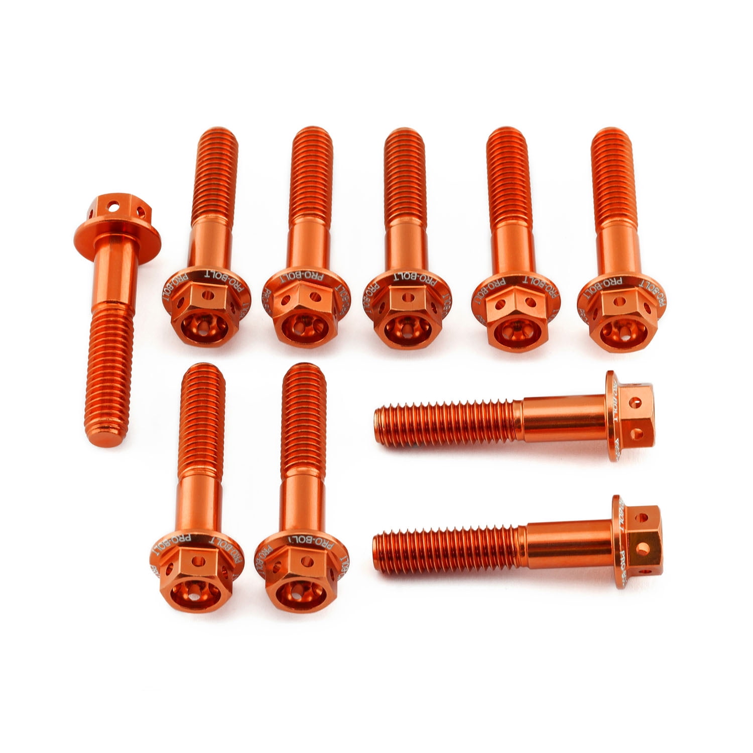 Aluminum Flanged Hex Head Bolt M6x100mmx30mm Race Spec Etched Pack X10
