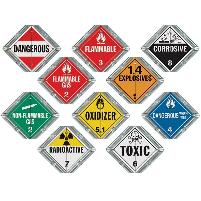 Aluminum Flip File Hazmat Placard, 10-Legend Worded Set - 13.75" x 13. ...