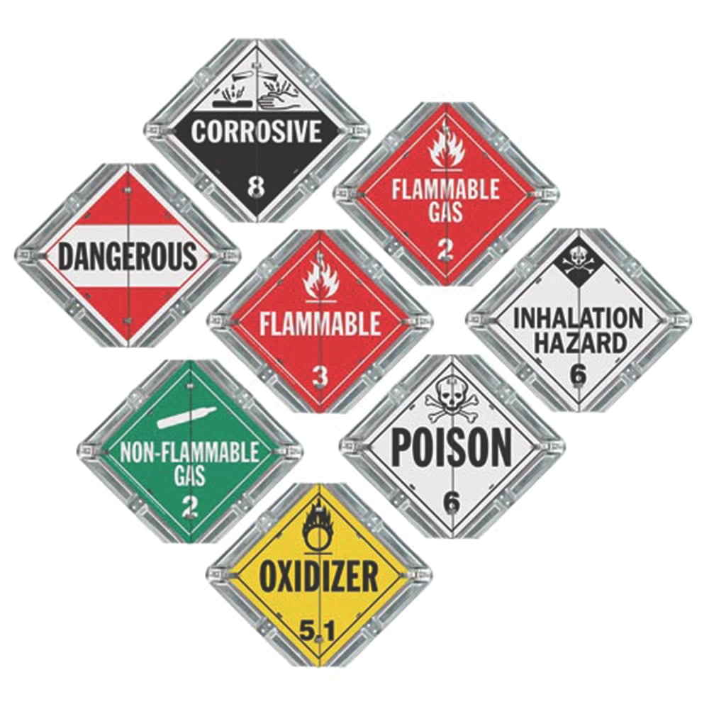 Aluminum Flip File Hazmat Placard, 8-Legend Worded Set - 13.75" x 13.75 ...