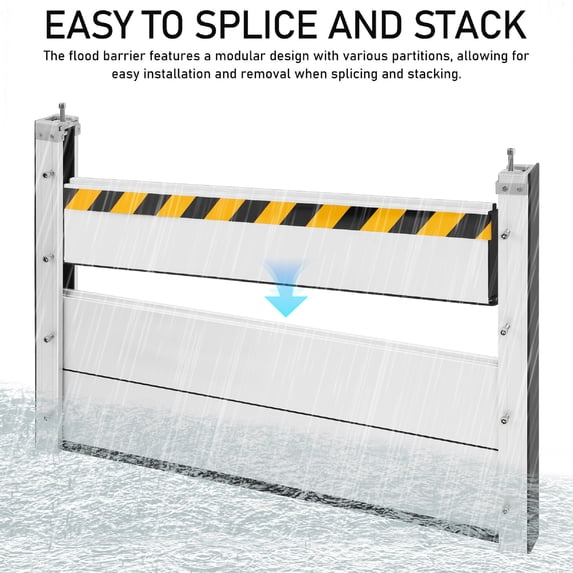 PartyKindom Modular Flood Barrier Panel Aluminum Outdoor for Garage and ...