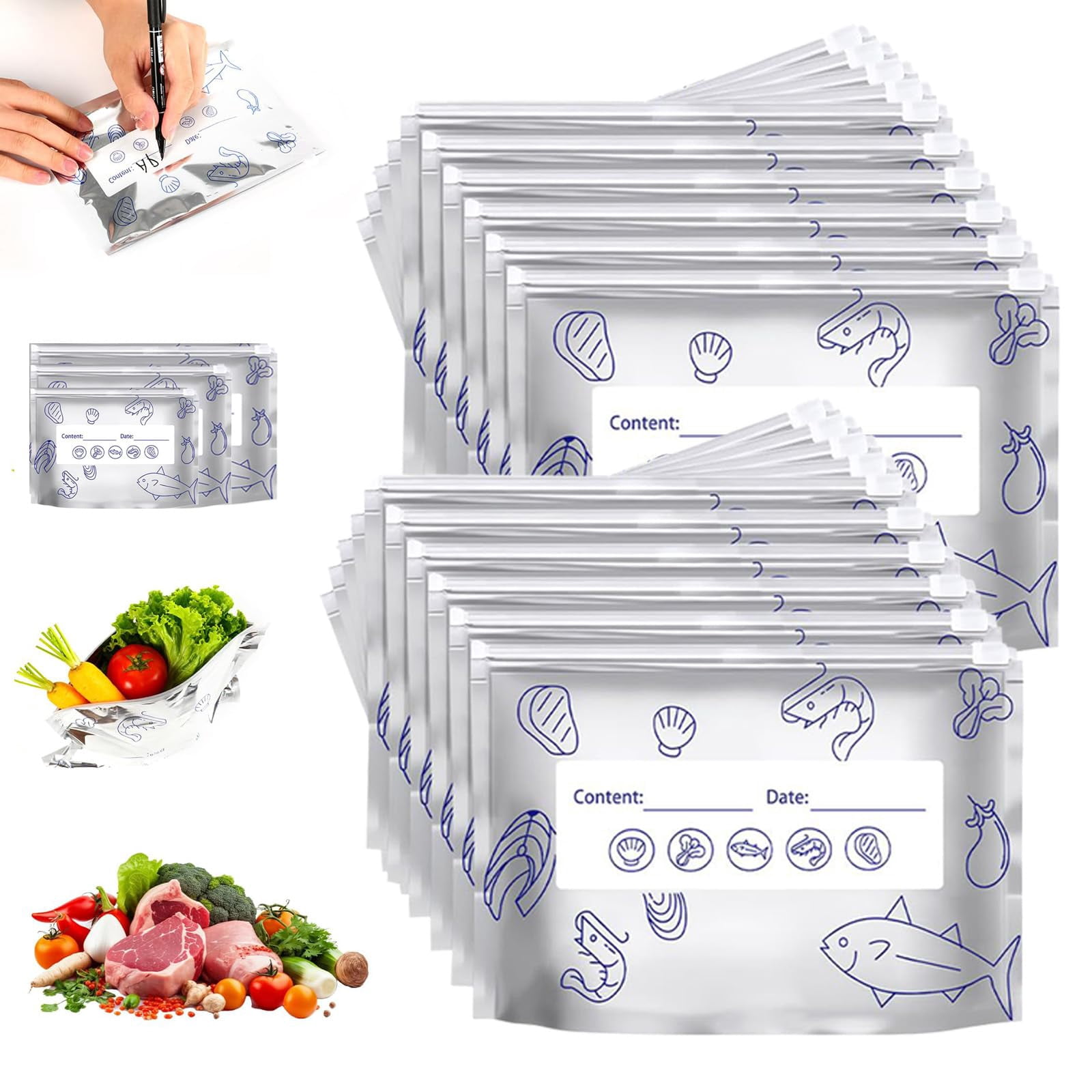 Aluminum Foil Antibacterial Sealing Bag, Reusable Aluminum Foil ...