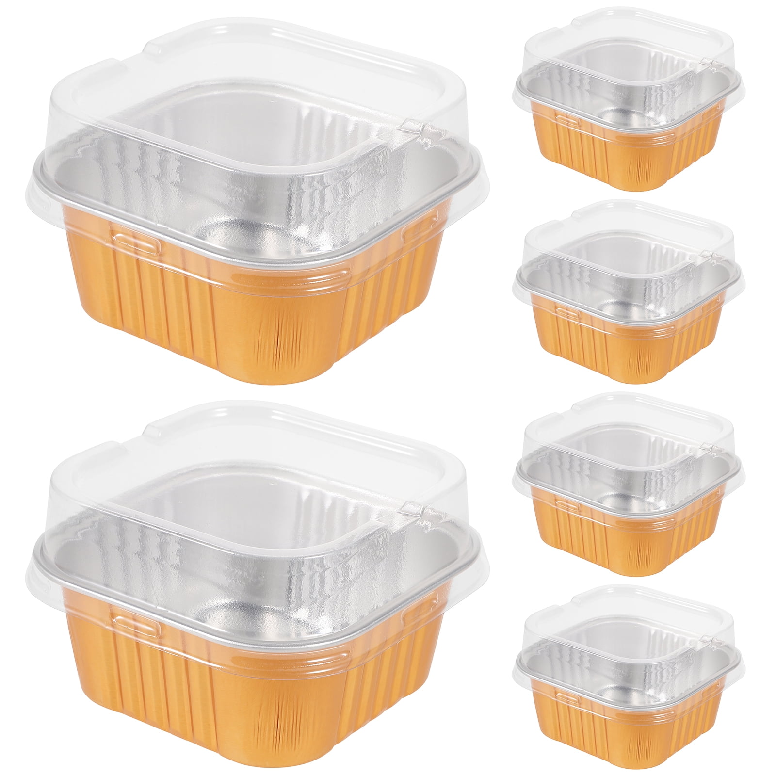 Aluminum Foil Cake Box Disposable Containers Single Boxes Baking ...