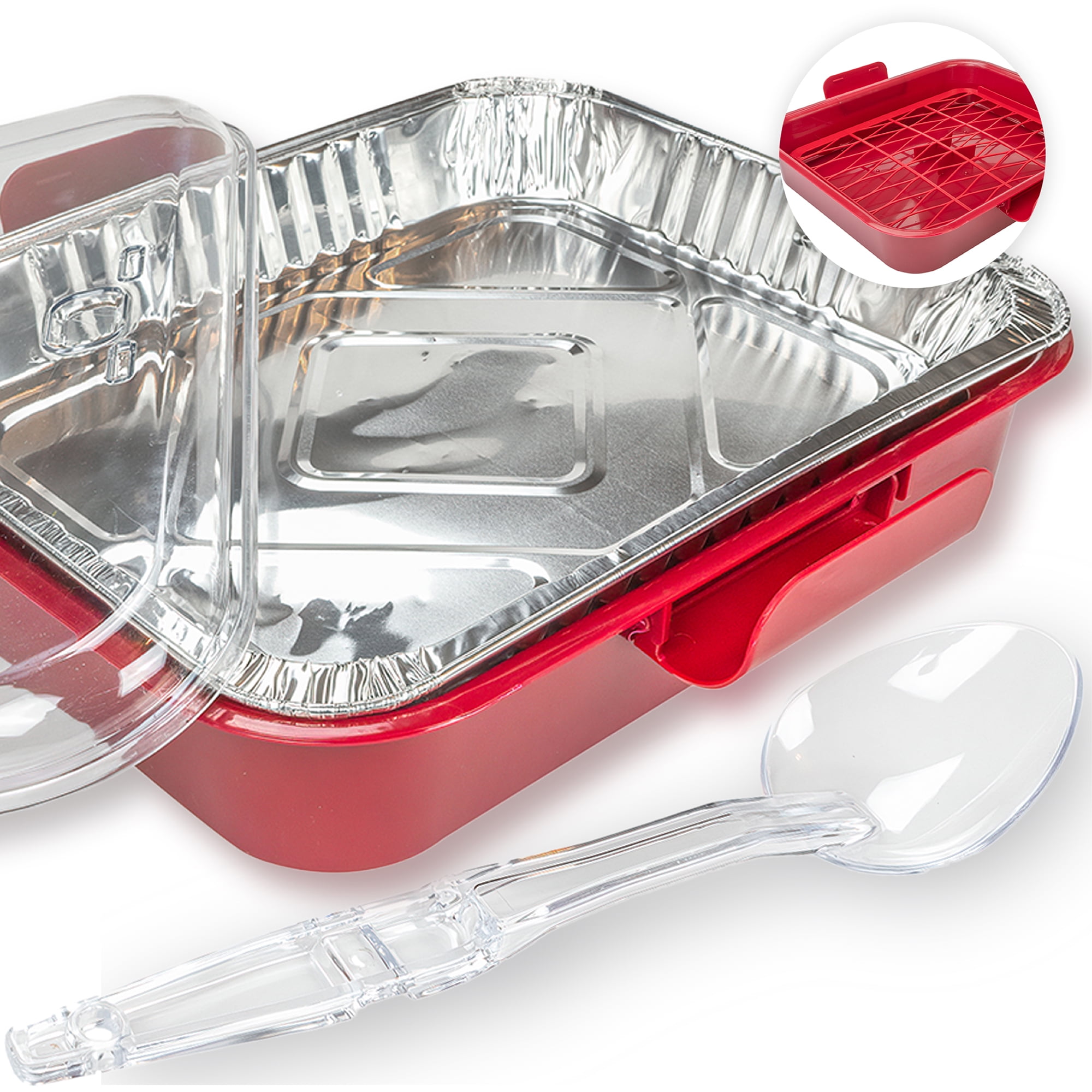 Aluminum Foil Carrier With Lid And Serving Spoon, Aluminum Foil ...