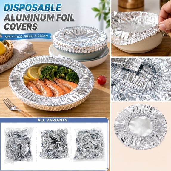 Aluminum Foil Covers, Airtight, -Safe, Freezer Safe, 8 Inch Diameter 40 ...
