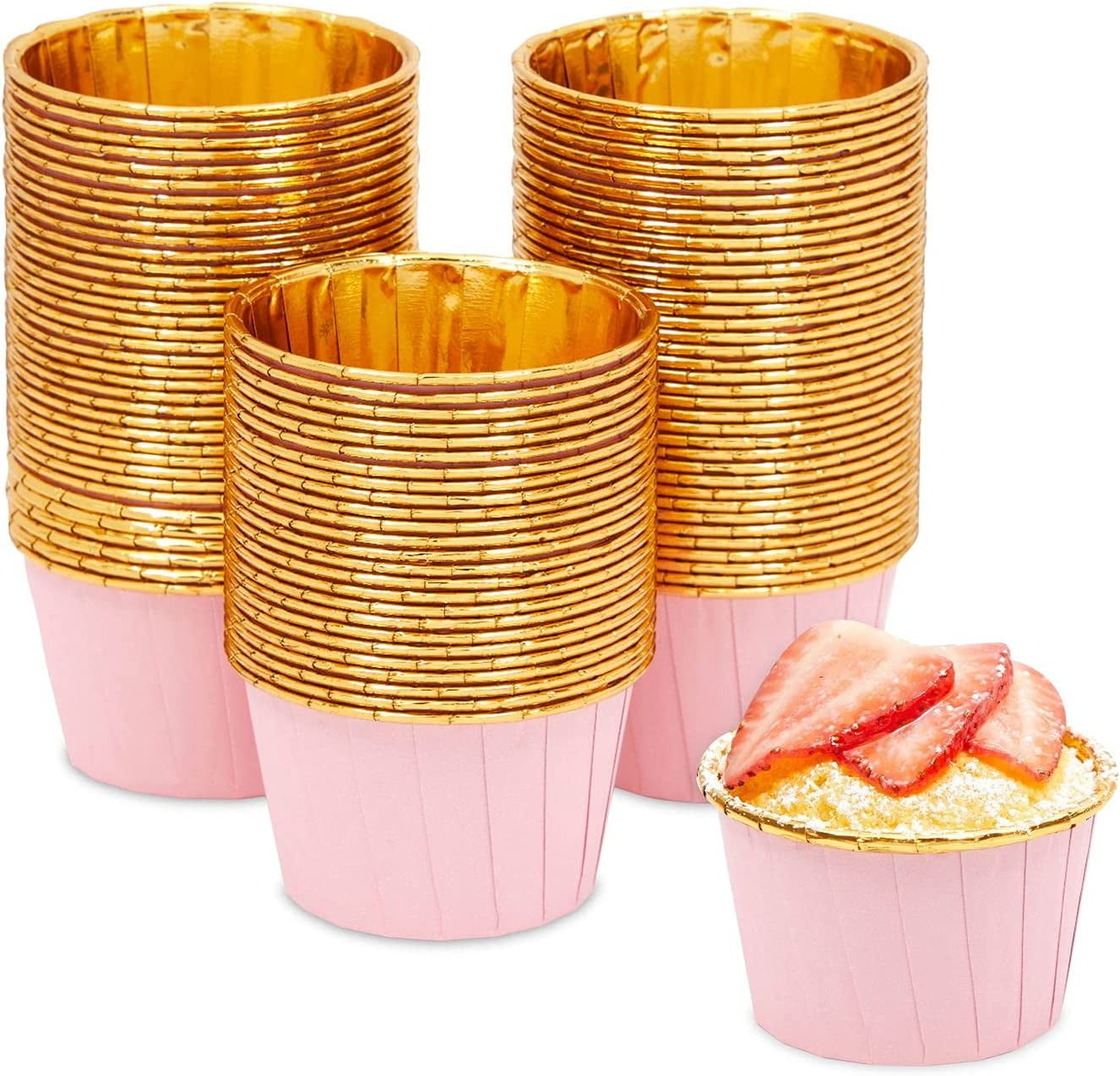 Aluminum Foil Cupcake Cups, 50PCS Disposable Muffin Liners, Baking Cups ...