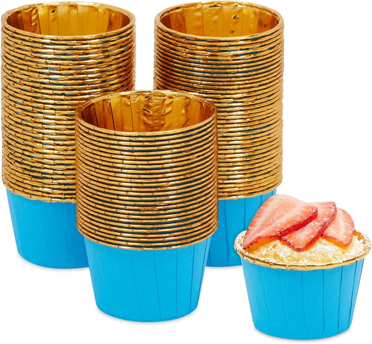 Aluminum Foil Cupcake Cups, 50PCS Disposable Muffin Liners, Baking Cups ...