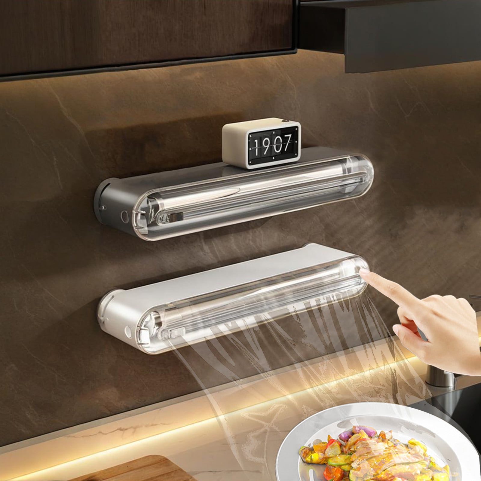 Aluminum Foil Dispenser, Cling Film Cutter, Refillable Wrap Dispenser ...